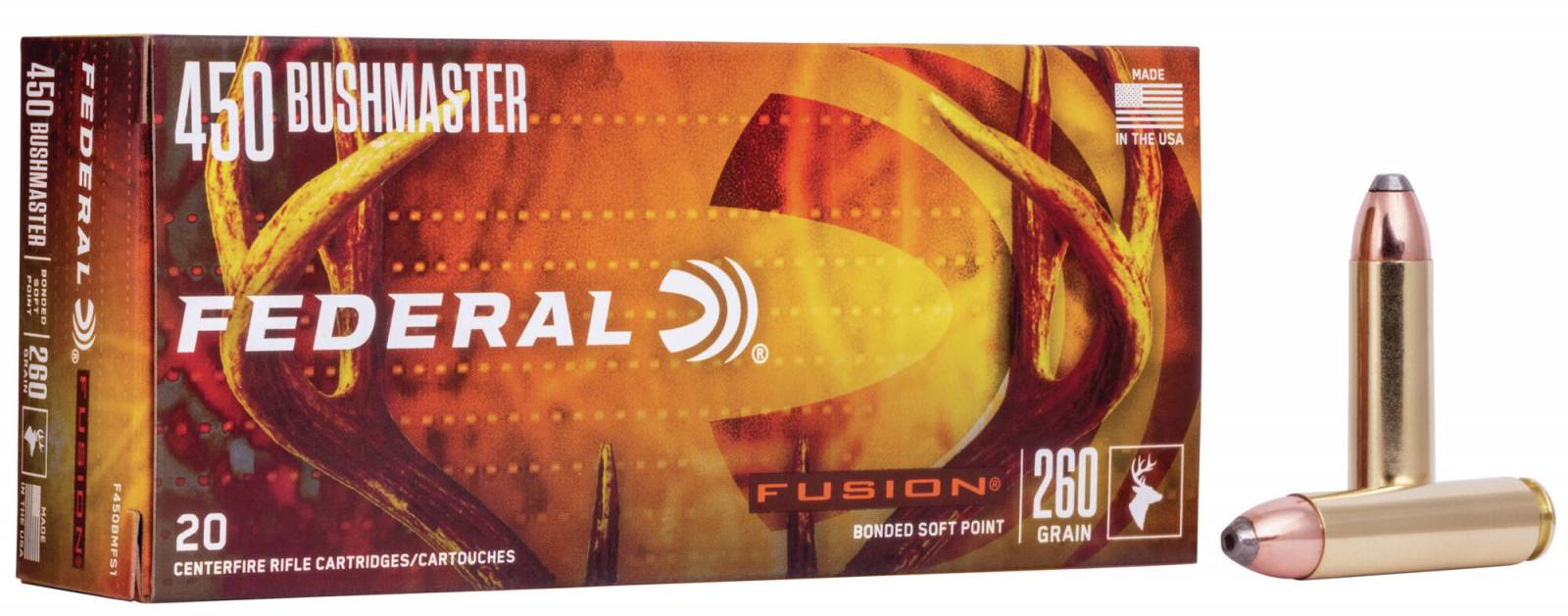 FEDERAL FUSION RIFLE AMO 450 BUSHMASTER 300GR SP 20RD (10 BOX CASE ...